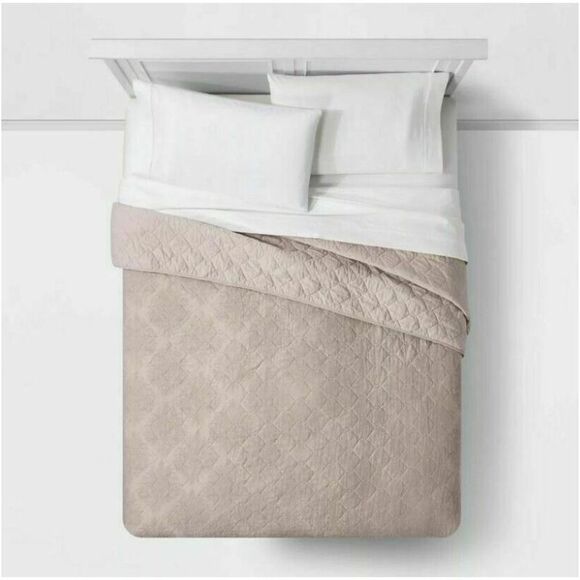 Threshold | Bedding | Threshold Linen Blend Textured Jacquard Quilt ...